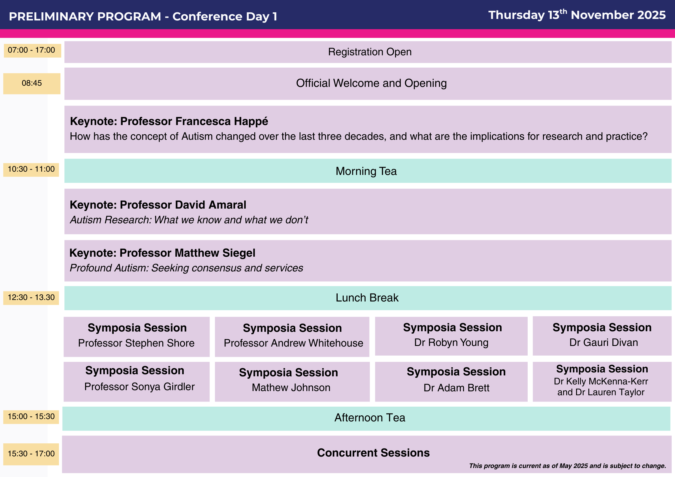 Visual Program | APAC - Asia Pacific Autism Conference