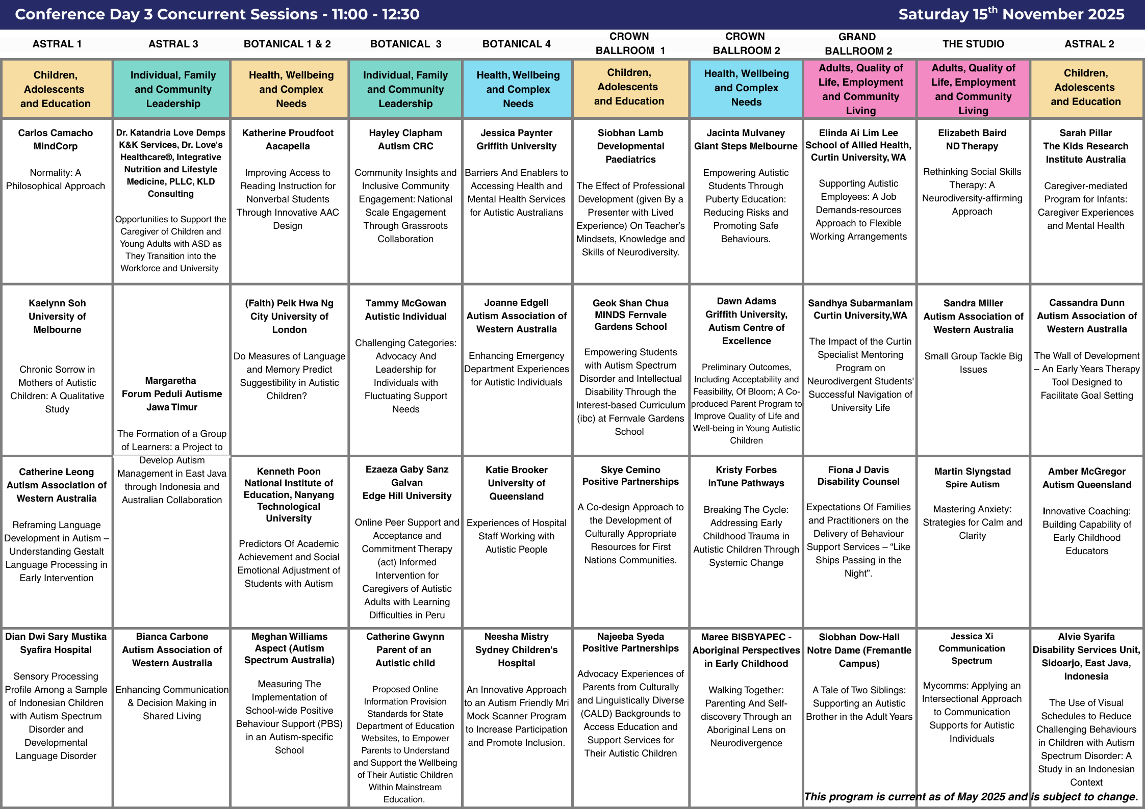 Visual Program | APAC - Asia Pacific Autism Conference