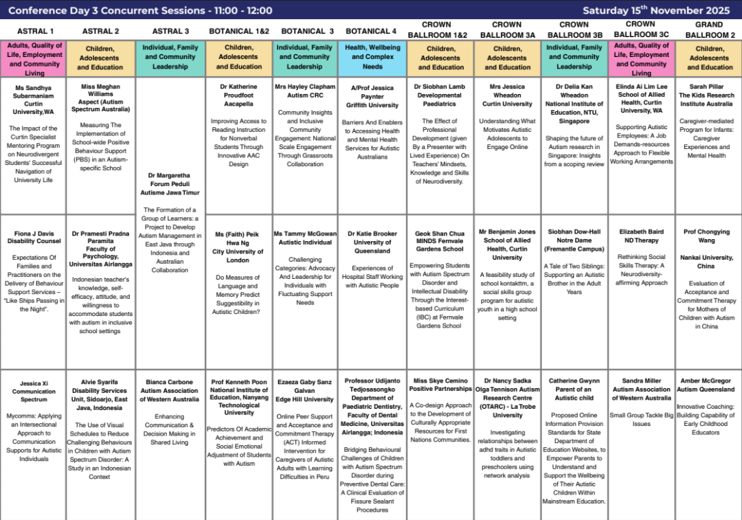 Visual Program | APAC - Asia Pacific Autism Conference